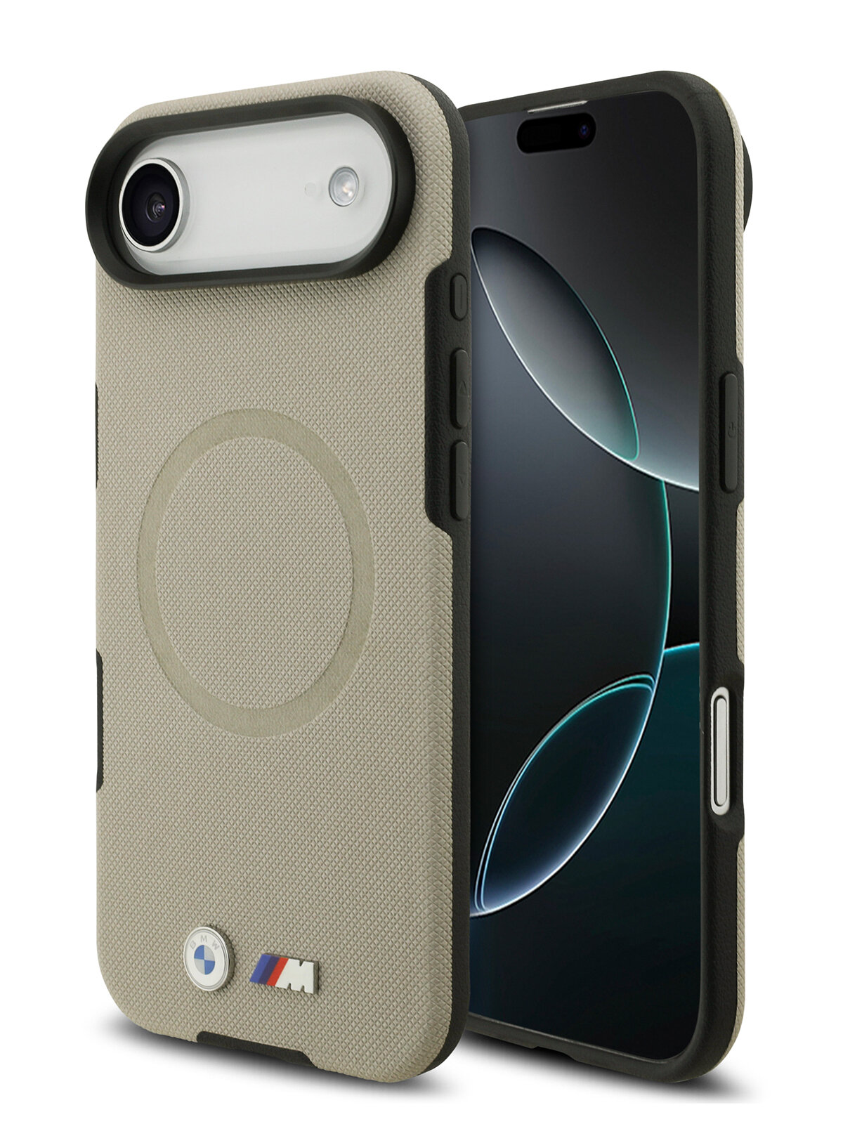 Чехол BMW на iPhone Air, с магнитами MagSafe, из экокожи PU leather, серый