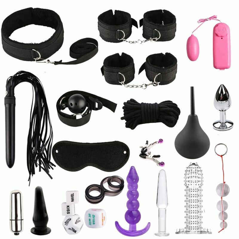 22 шт. /компл, секс-костюм для бондажа взрослых F6250-черный