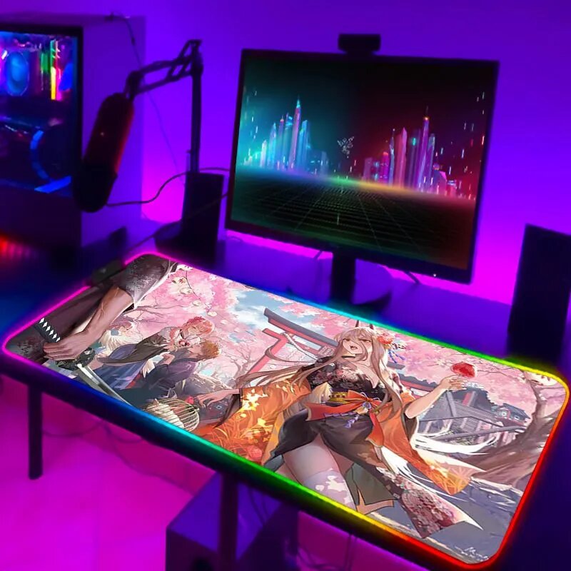 Chainsaw Man Коврик для мышки, XXL, светло-бежевый