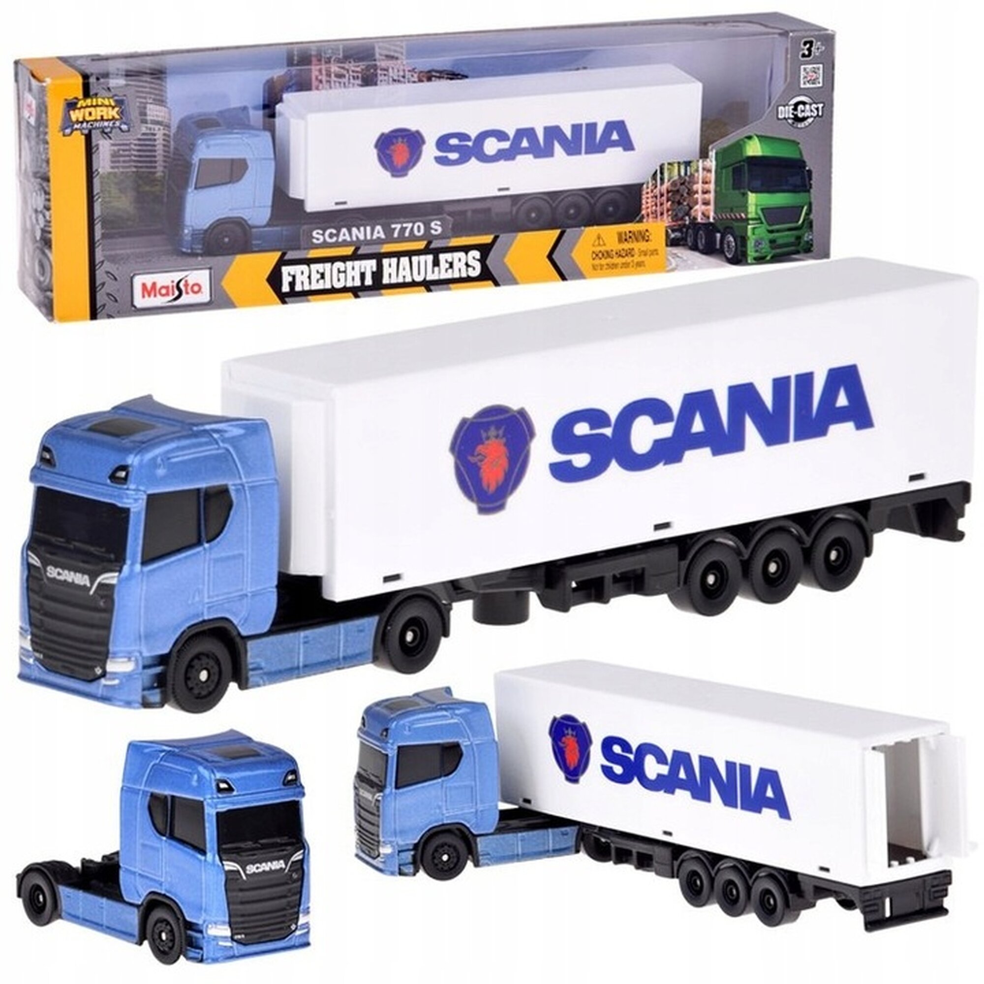 Игрушечный транспорт Maisto - Металлическая модель автомобиля SCANIA 770S с тягачом и прицепом, 1:64 - ZA5965