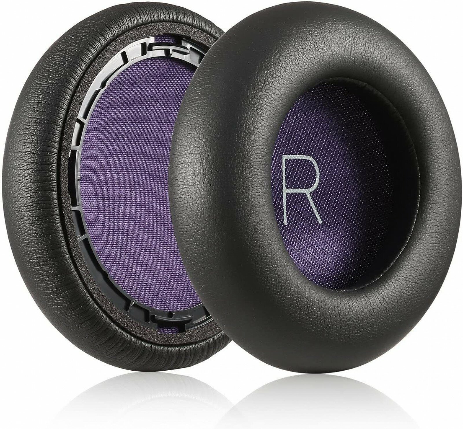 Амбушюры MyPads из искусственной кожи для наушников Plantronics Backbeat Pro 1, черные с фиолетовой сеткой