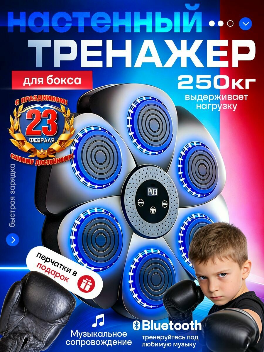 Тренажер для бокса музыкальный настенный