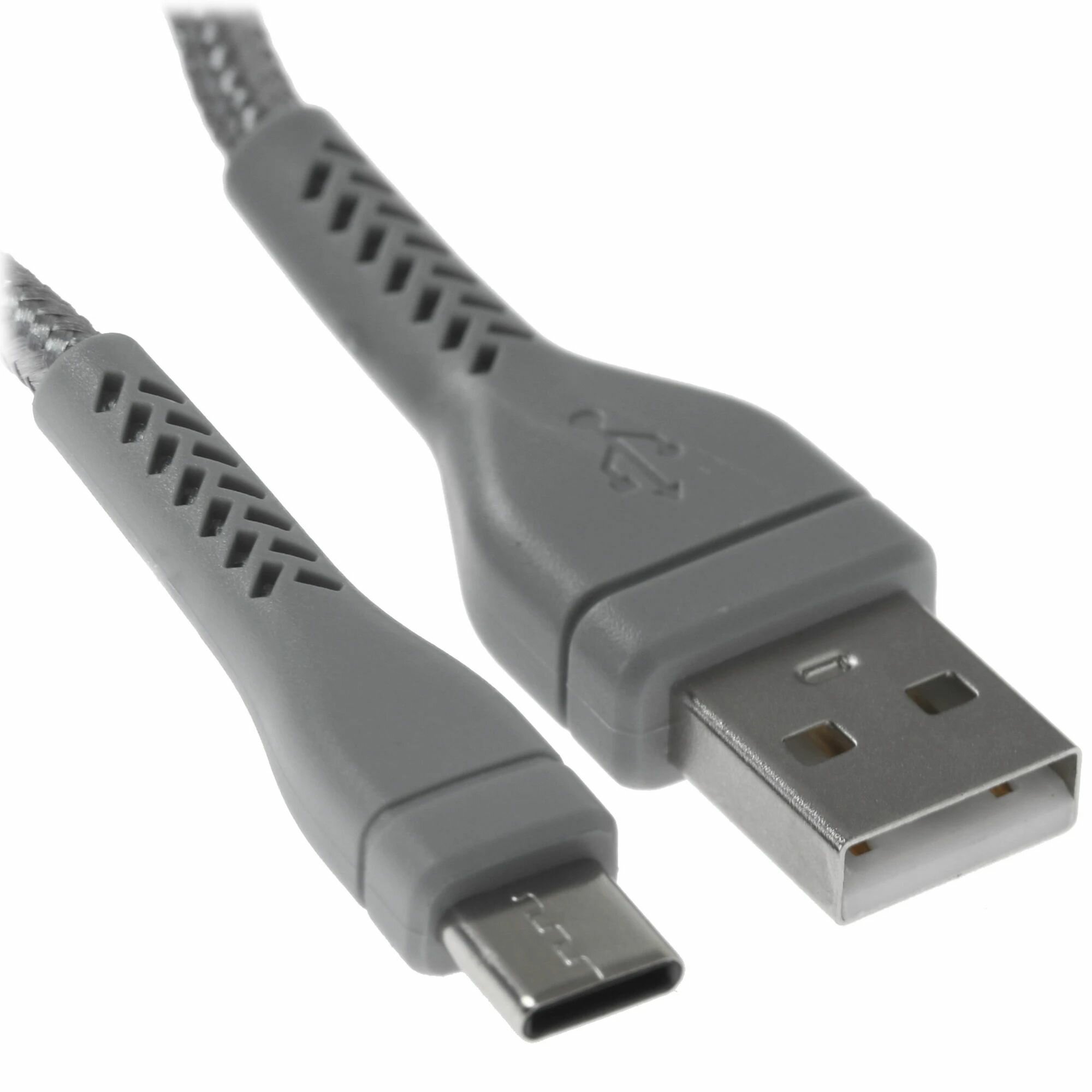 Кабель круглый DEXP USB Type-C - USB 2.0 Type-A серый 1 м