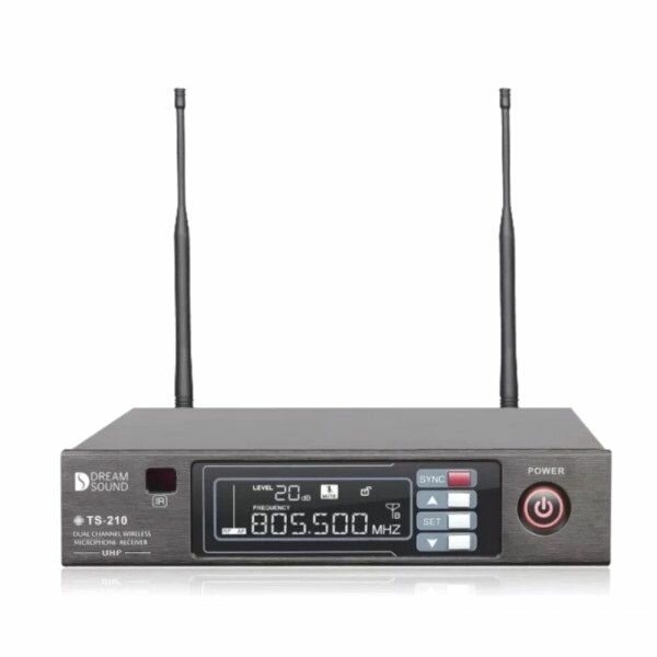 Dreamsound TS-210 PLL Одноканальная вокальная радиосистема, приемник и ручной микрофон HT-2, беспроводная передача аудиосигнала