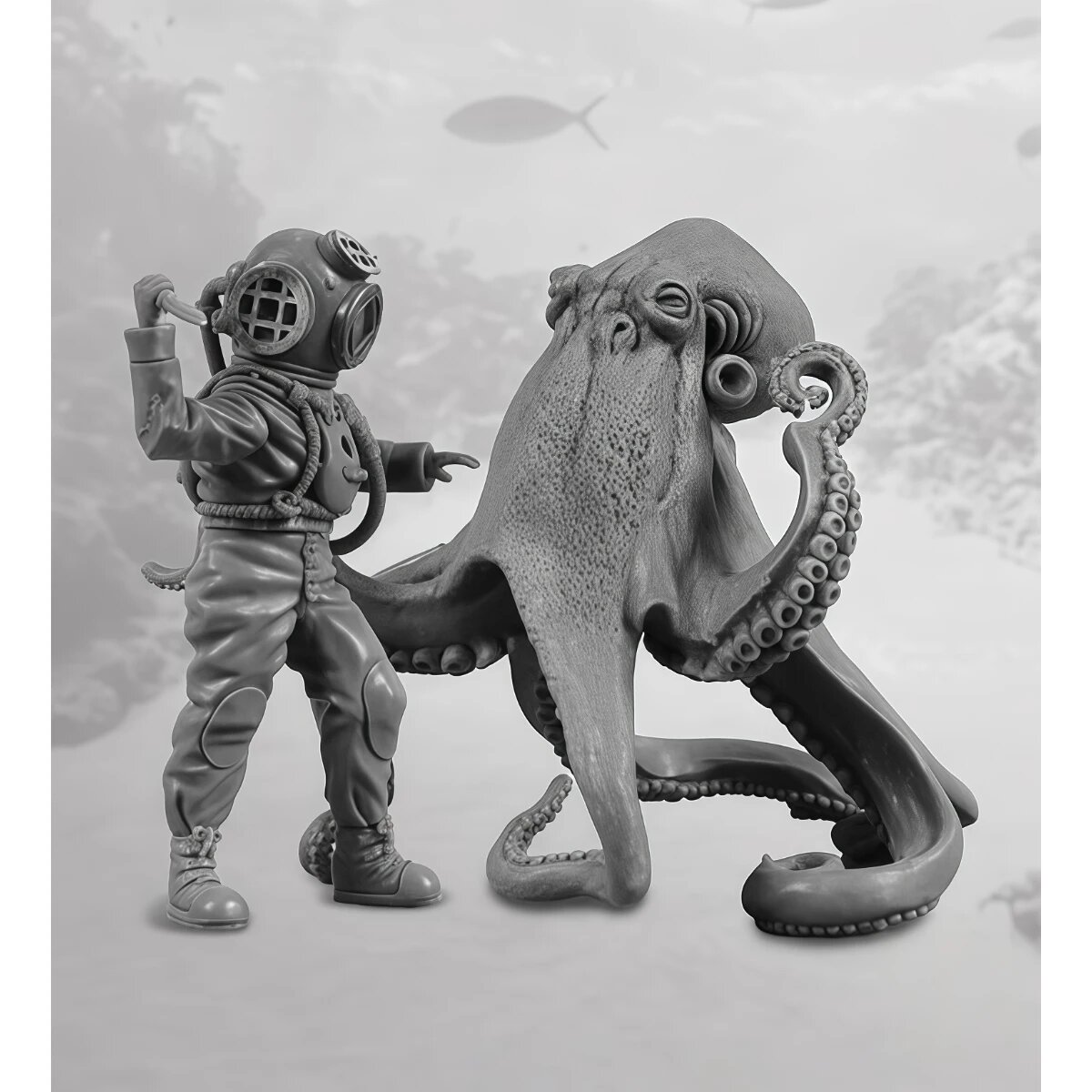 Набор моделей из резины MEEKLION MODEL "Дайвер и Октопус", 1/35