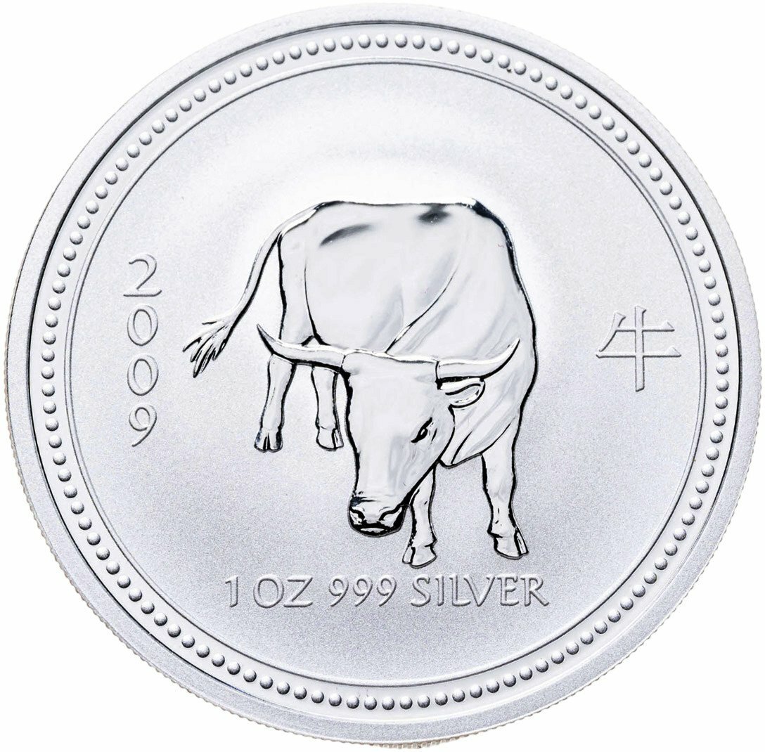 Австралия 1 доллар 2007 "Восточный календарь Год Быка", Серебро 999, в сохранности BUNC