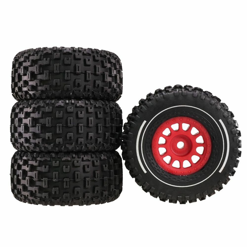 4 шт. 65 мм резиновые шины 12 мм для 1/14 MJX 14301 14302 RC Car красные