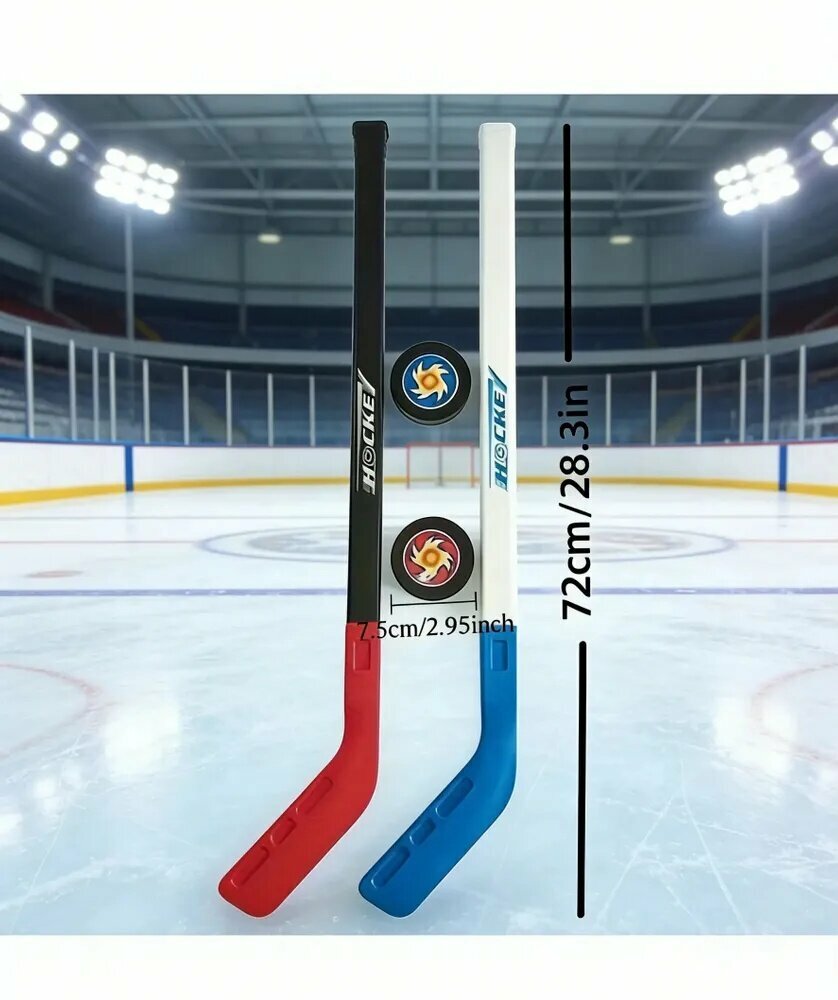 Набор для игр 2 в 1 (хоккей + футбол, хоккейные клюшки с шайбами, мяч с насосом