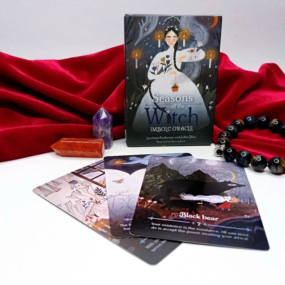 Оракул Сезоны Ведьм - Имболк / Seasons of the witch Imbolc oracle / 44 карты + бархатный мешочек для хранения