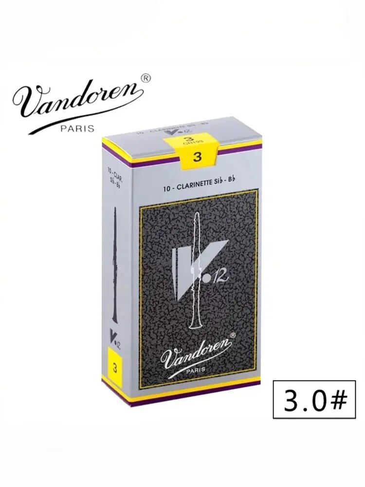 Трости Vandoren V12 для кларнета Bb, сила 3, 10 штук, бамбук, аксессуар для духовых — фото 1