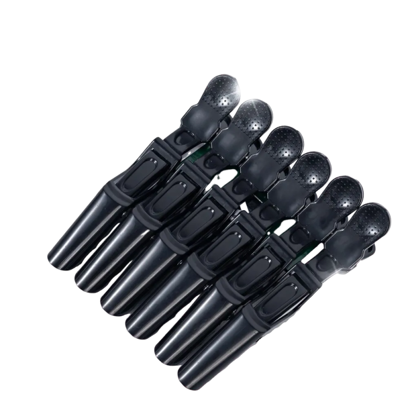 Хairdresser Clips "Crocodile" Set of 6 for Salon and Home Use, Universal Hairdressing Accessories for Professional Hairdressers and Amateurs, Fixation of Strands of Any Hair Type, Made of High-Quality Plastic, Equipped with Stainless Steel