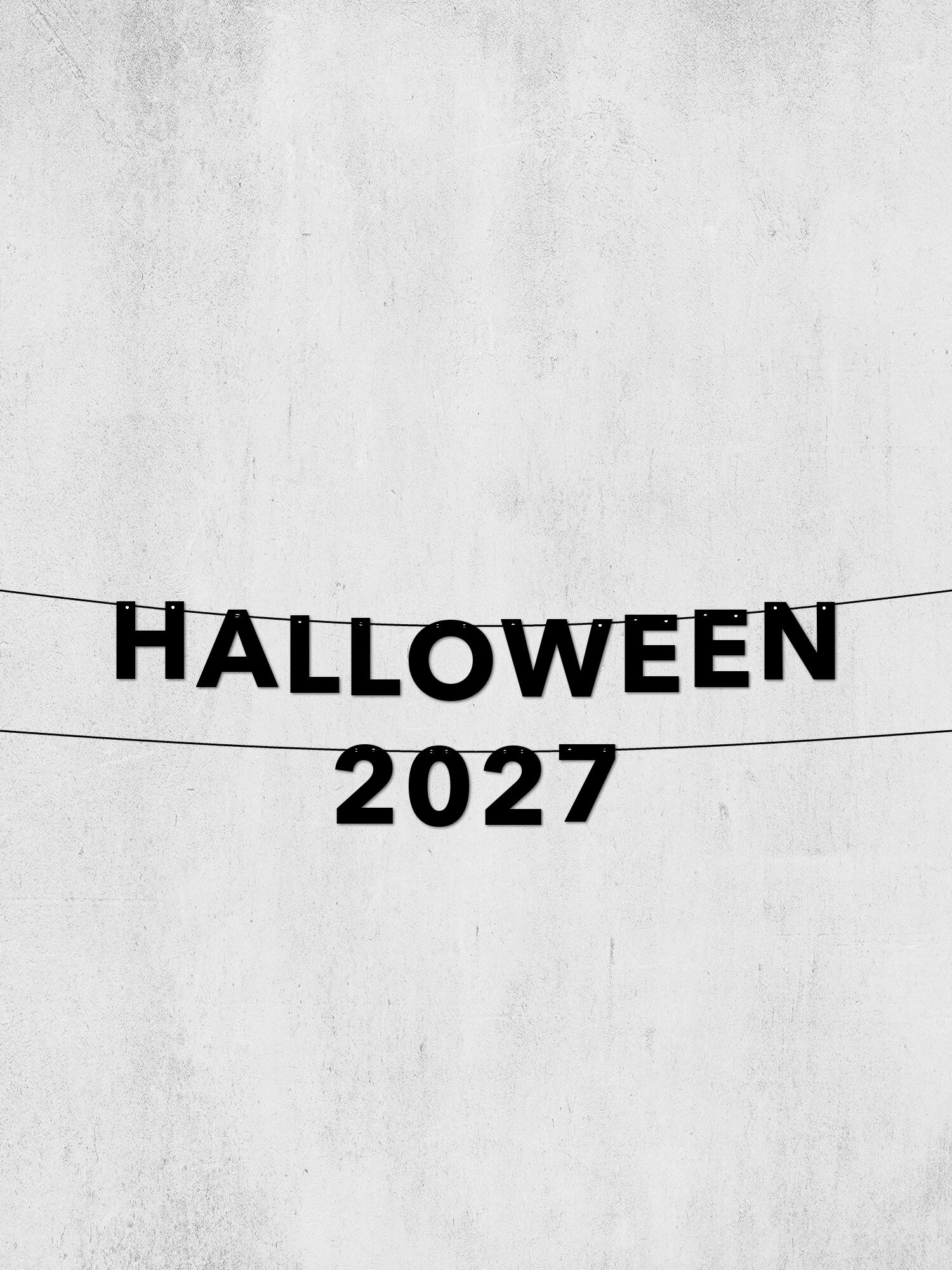 Гирлянда Фраза Halloween 2027 - Долговечный Декор, Высота Букв 10 см, Легкое Крепление на Стену