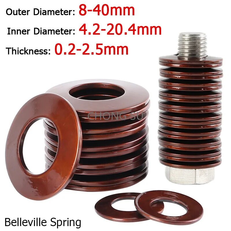 Компрессионная пружина Belleville 12.5x6.2x0.7mm, 10шт
