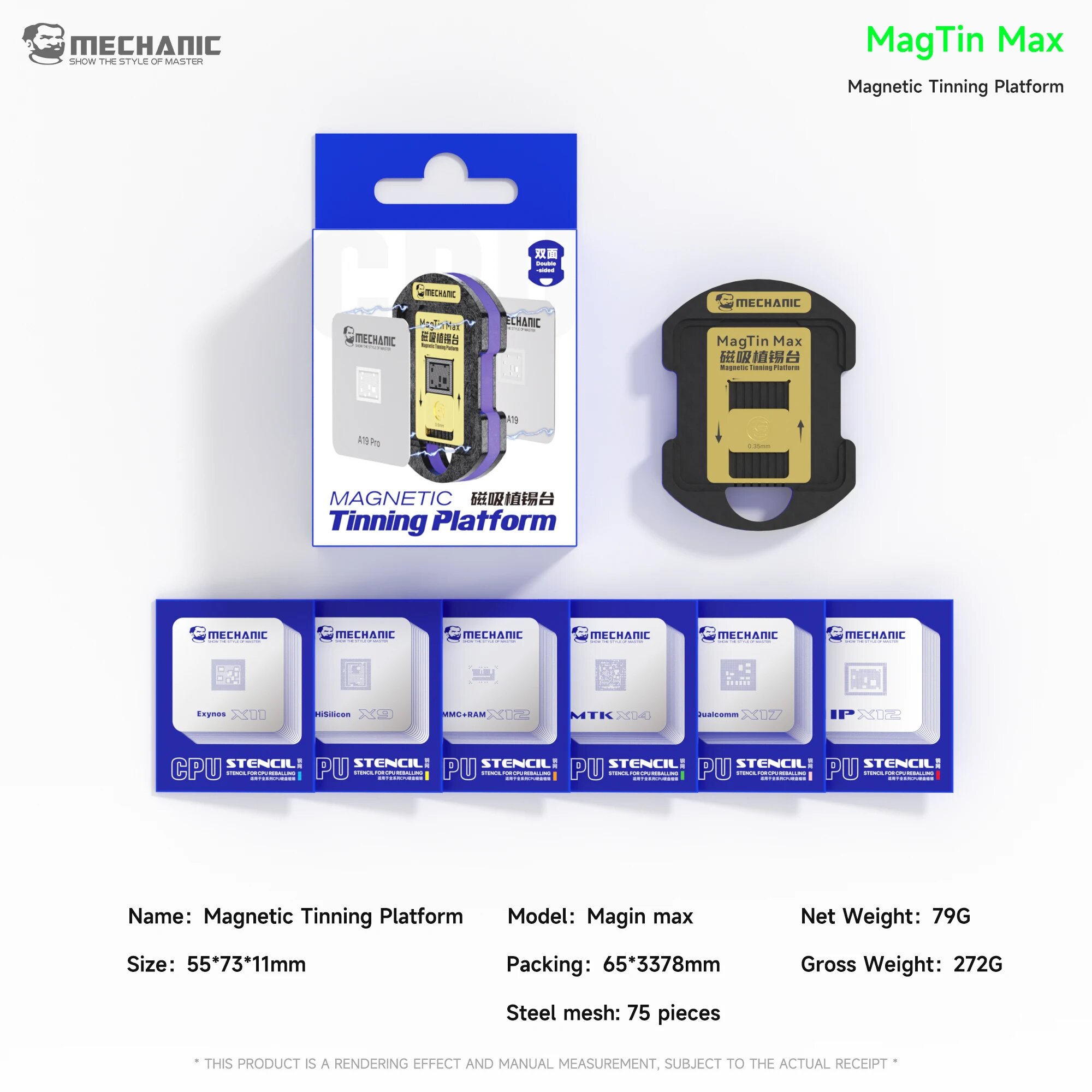 Магнитная Паяльная Станция MECHANIC MagTin Max С Двусторонним Магнитным Креплением И Отверстием Для Подвешивания Для Ремонта .