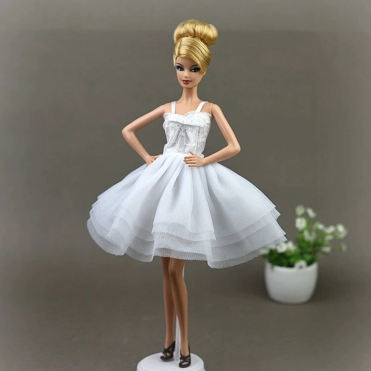 Платье для кукол Barbie, белый, Only Clothes G