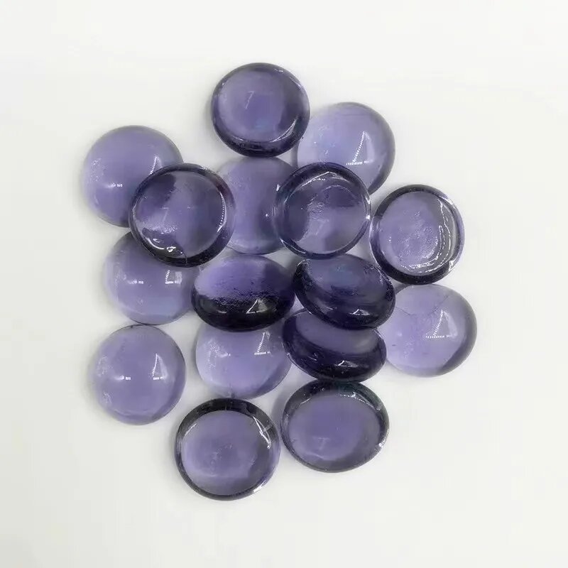 Декоративные стеклянные камни для аквариума 25 шт. Фиолетовый, Purple