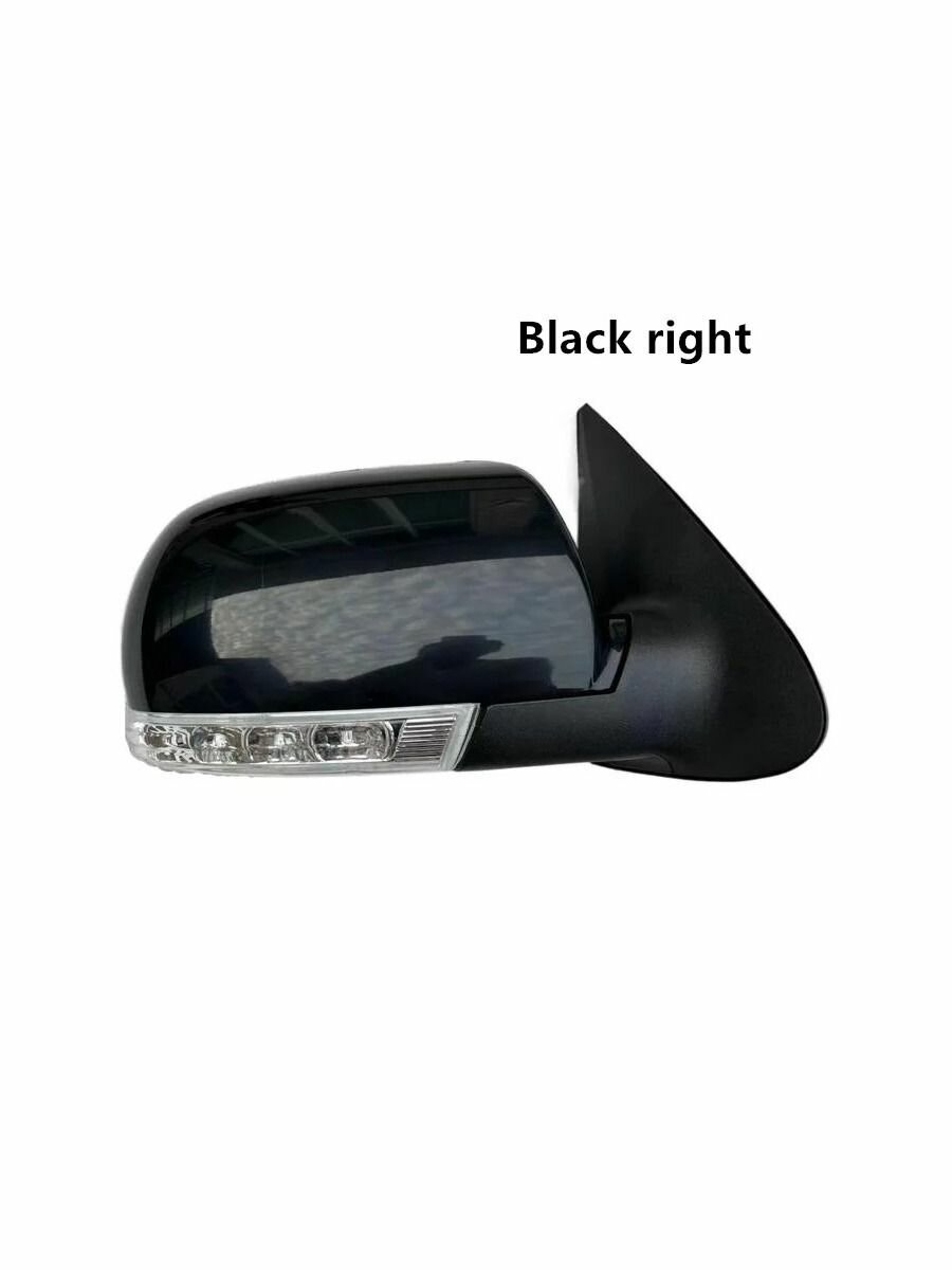 Левое черное складное боковое зеркало заднего вида для Hyundai Santa Fe 2 CM 2007-2012 2.4L 2.7L 8PINS с лампой