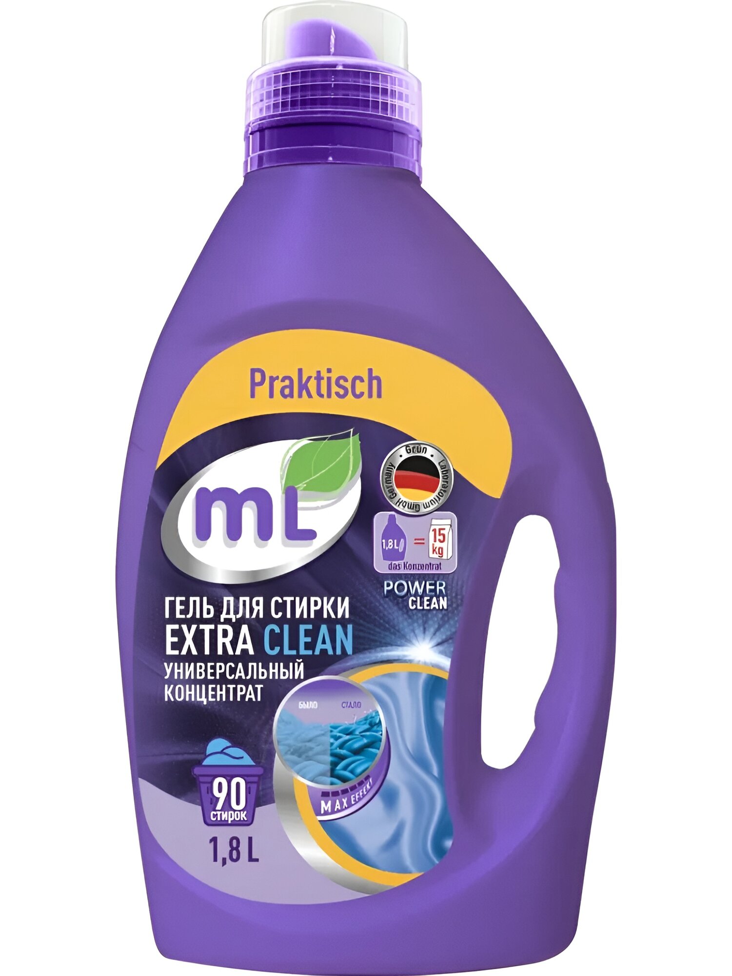 ML Гель для стирки ML "EXTRA CLEAN", универсальный концентрат, 1.8 л