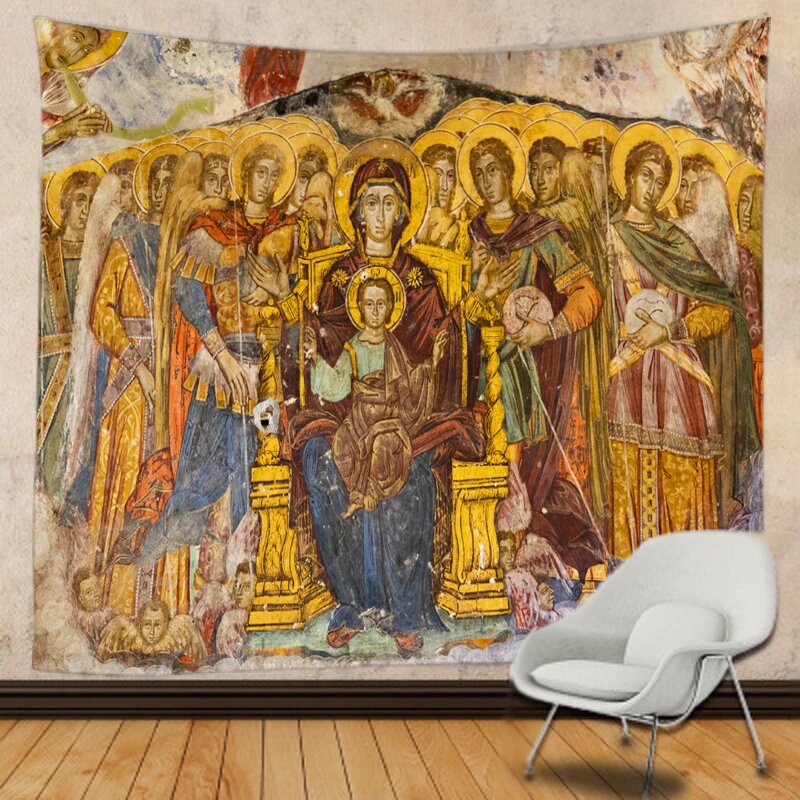 Настенный гобелен с изображением Господа Христа и ангела 200x150cm, cmyk562