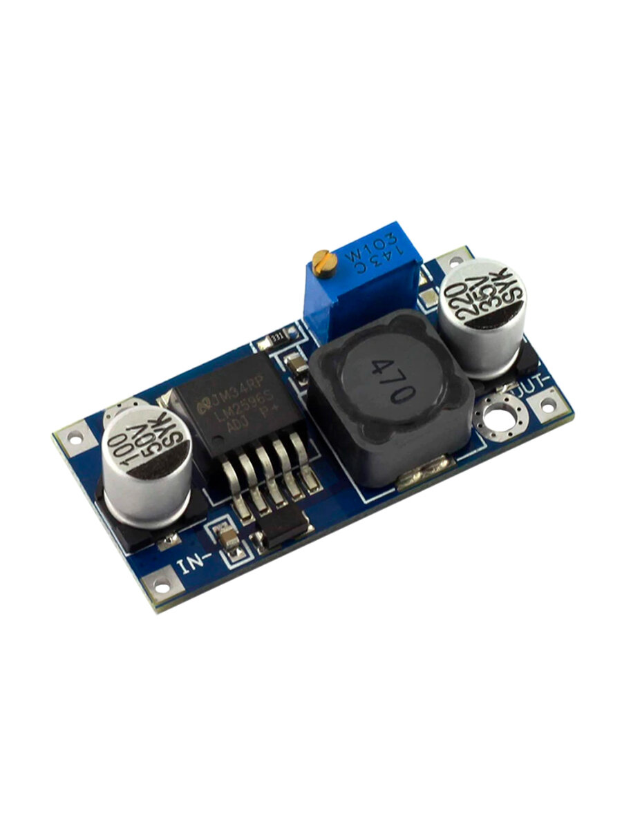 Преобразователь понижающий DC-DC 3.5-40/1.25-32В 3A, LM2596 HW-411, (синий), упаковка 10 шт.