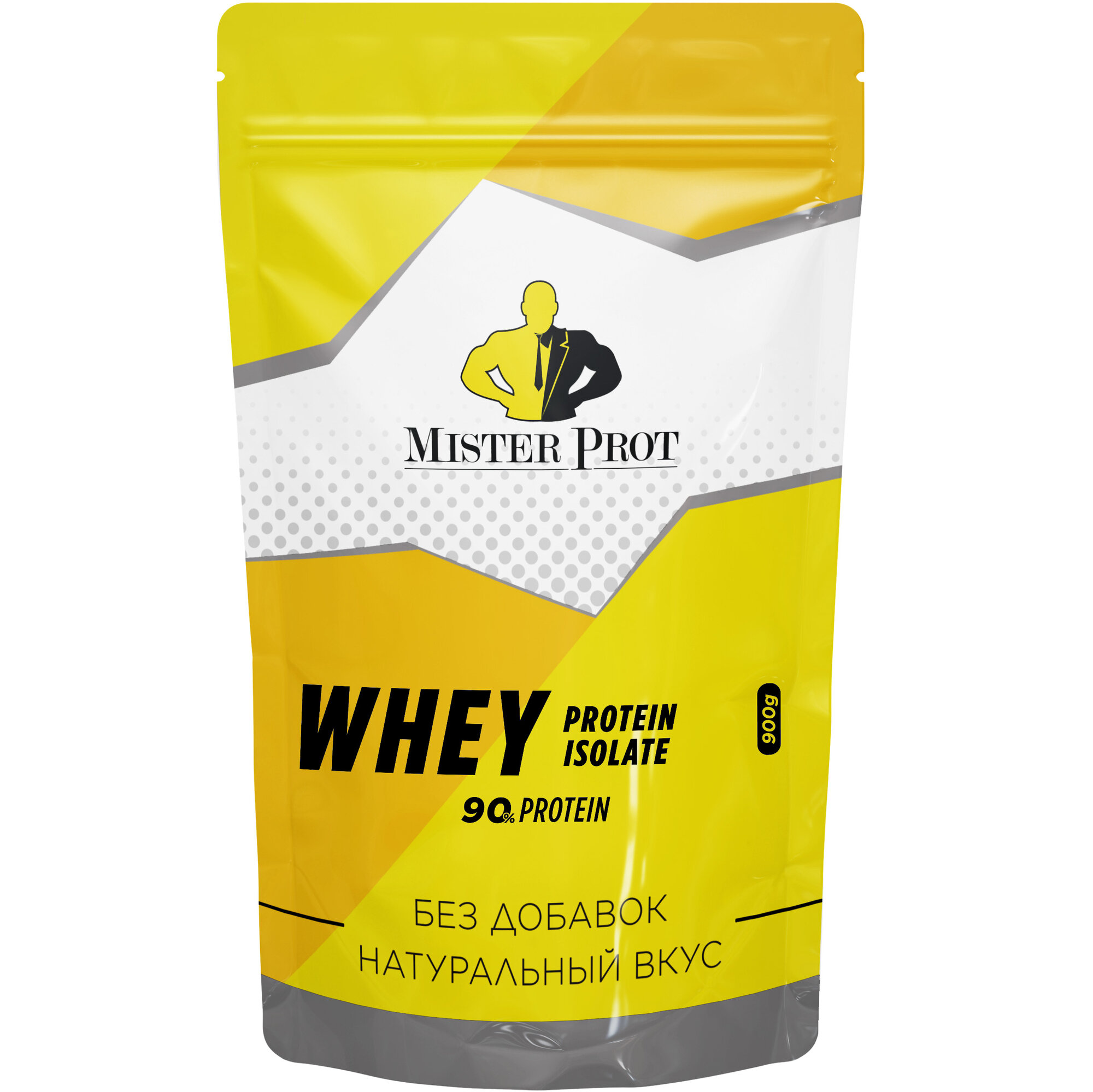 Изолят Whey Protein Isolate 90%, 900г, Mister Prot, Без добавок