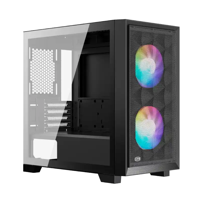 Корпус без блока Case PCCooler C3D310 BK ARGB, Mini-Tower, TG, Mesh, 2x120mm ARGB, 2xUSB-A 3.0, mATX, mITX Black