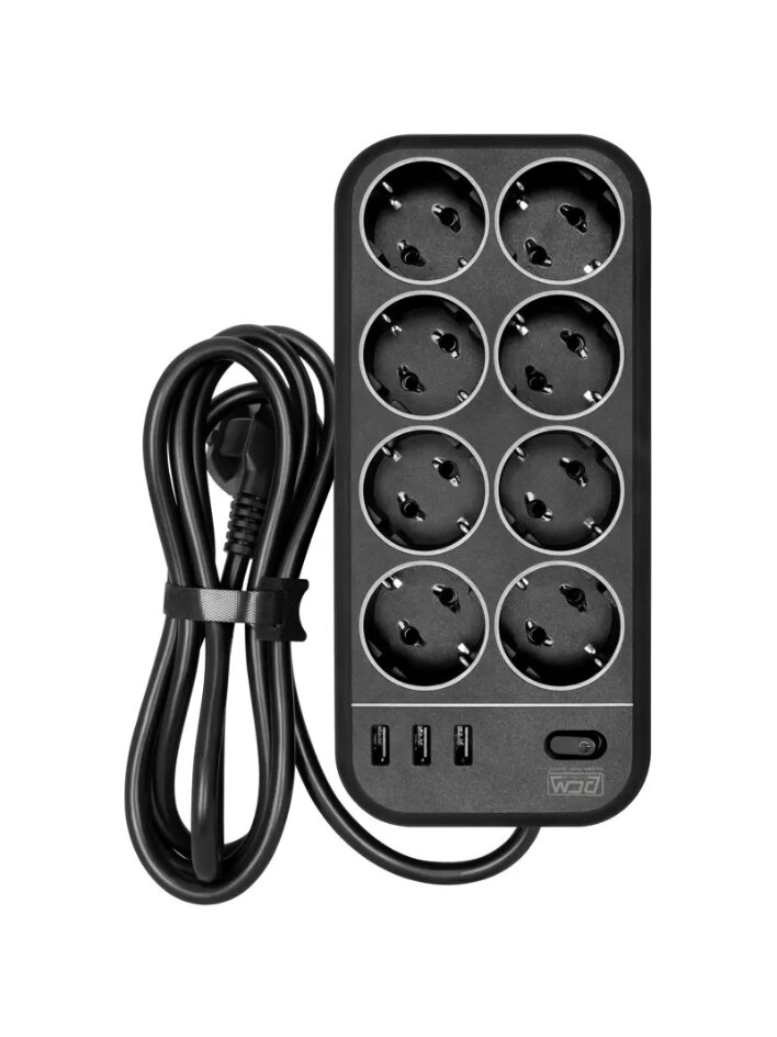 Сетевой фильтр POWERCOM SP-08 USB03AB 3.0M