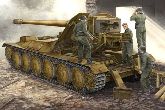 1/35 Немецкая самоходная артиллерийская установка PAK44 (KRUPP) калибра 128 мм Сборочная модель