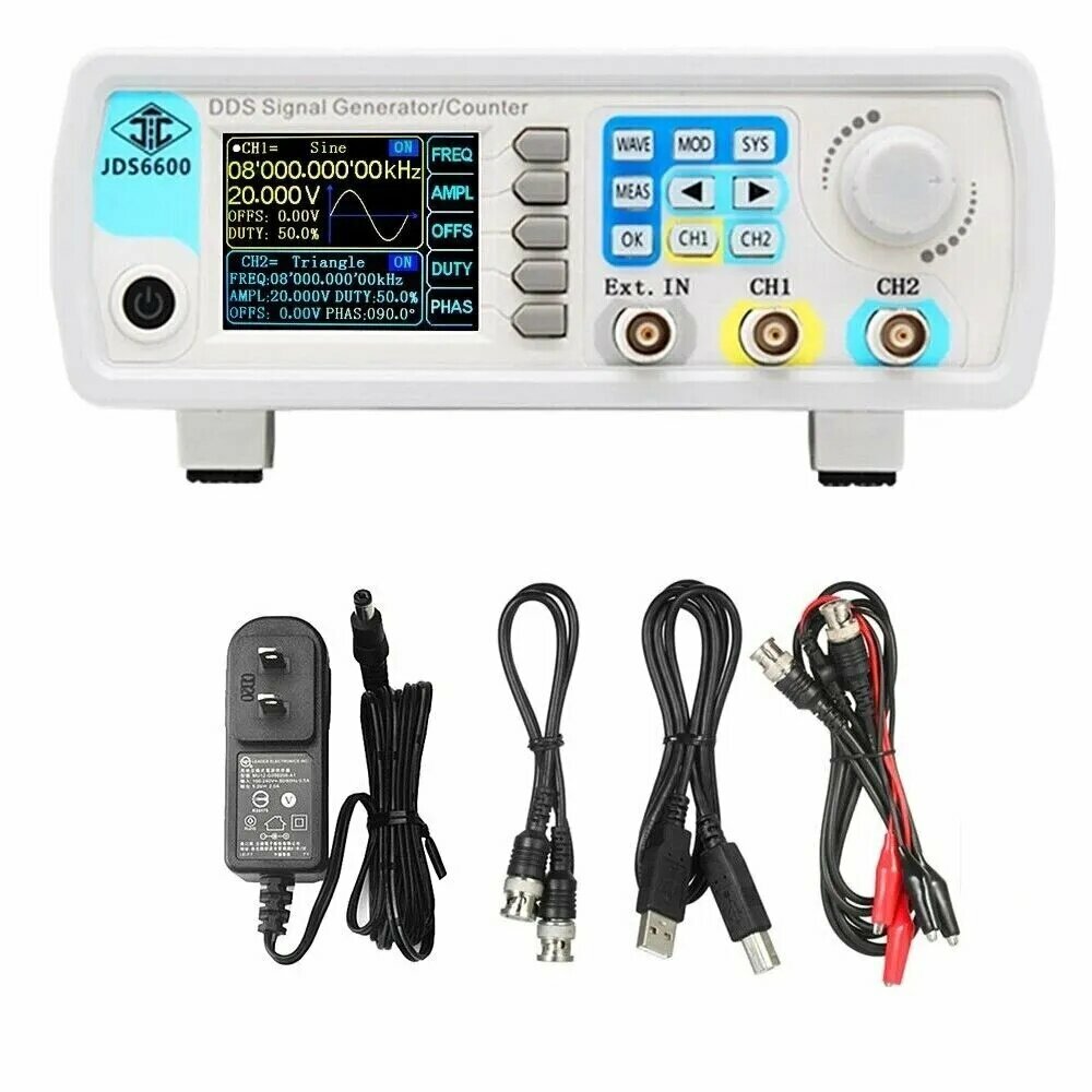 Функция генератора сигнала JDS6600 15MHz DDS ЧПУ произвольный импульсометр волновой формы