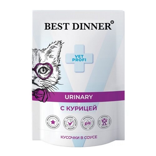 Best Dinner Exclusive Vet Profi Urinary / Паучи Бест Диннер для кошек Курица кусочки в соусе (цена за упаковку) фас. 85г х 24шт