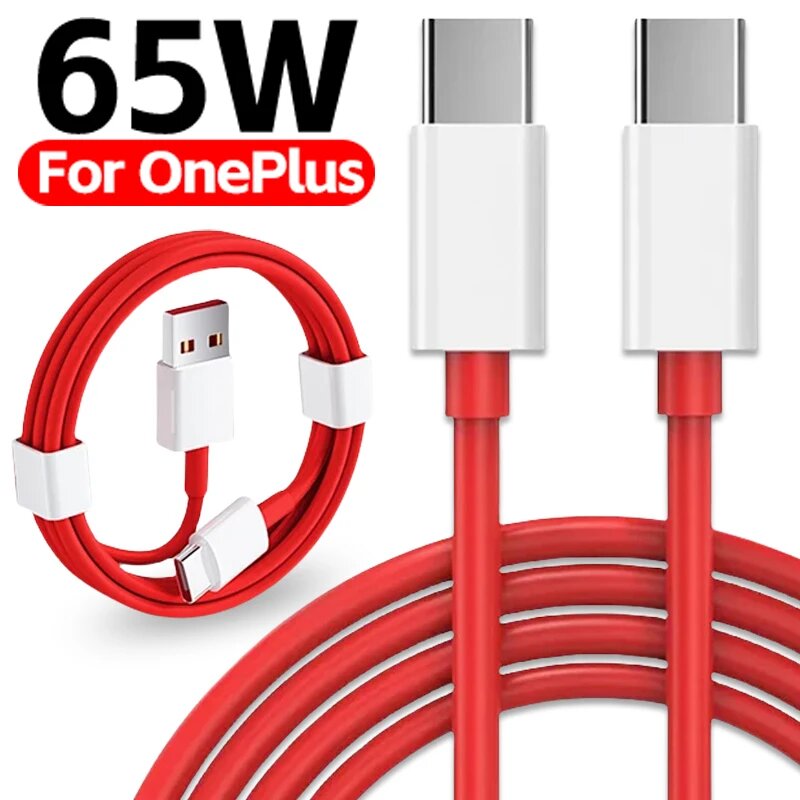 65 Вт USB C To Type C Кабель для сверхбыстрой зарядки для OnePlus 12 11 10 9 8 7 Pro 7t 9R Pro Силиконовый провод для быстрой зарядки данных — фото 1