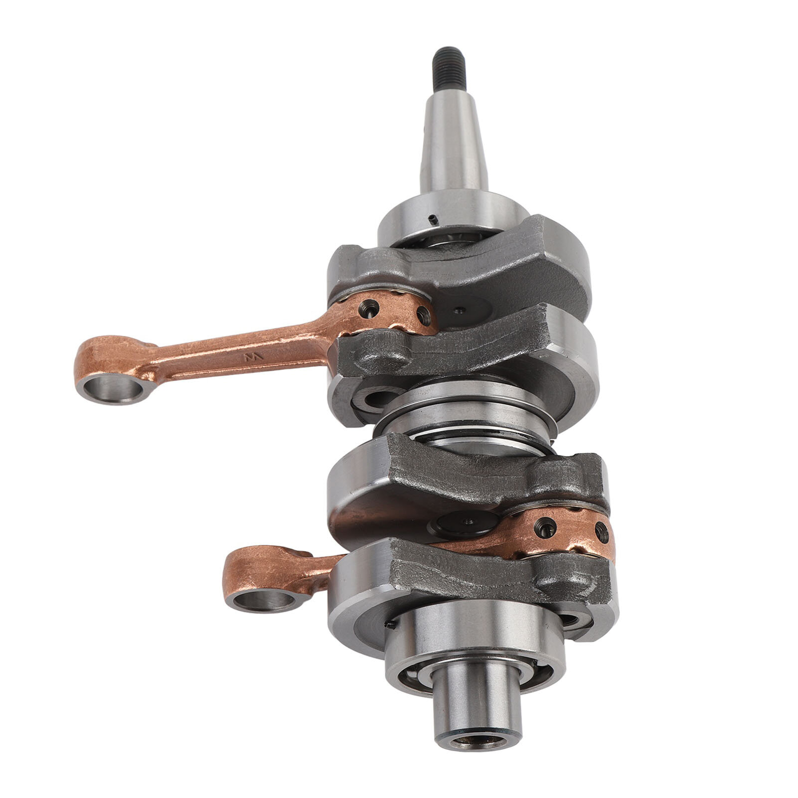 Коленчатый вал в сборе 6B4-11400-00 для двухтактного подвесного мотора мощностью от 9,9 до 15 лошадиных сил. Детали из железа.