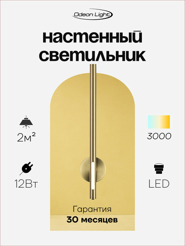 Настенный светильник ODEON LIGHT MALI 6644/10WL LED 12W античная бронза; латунь
