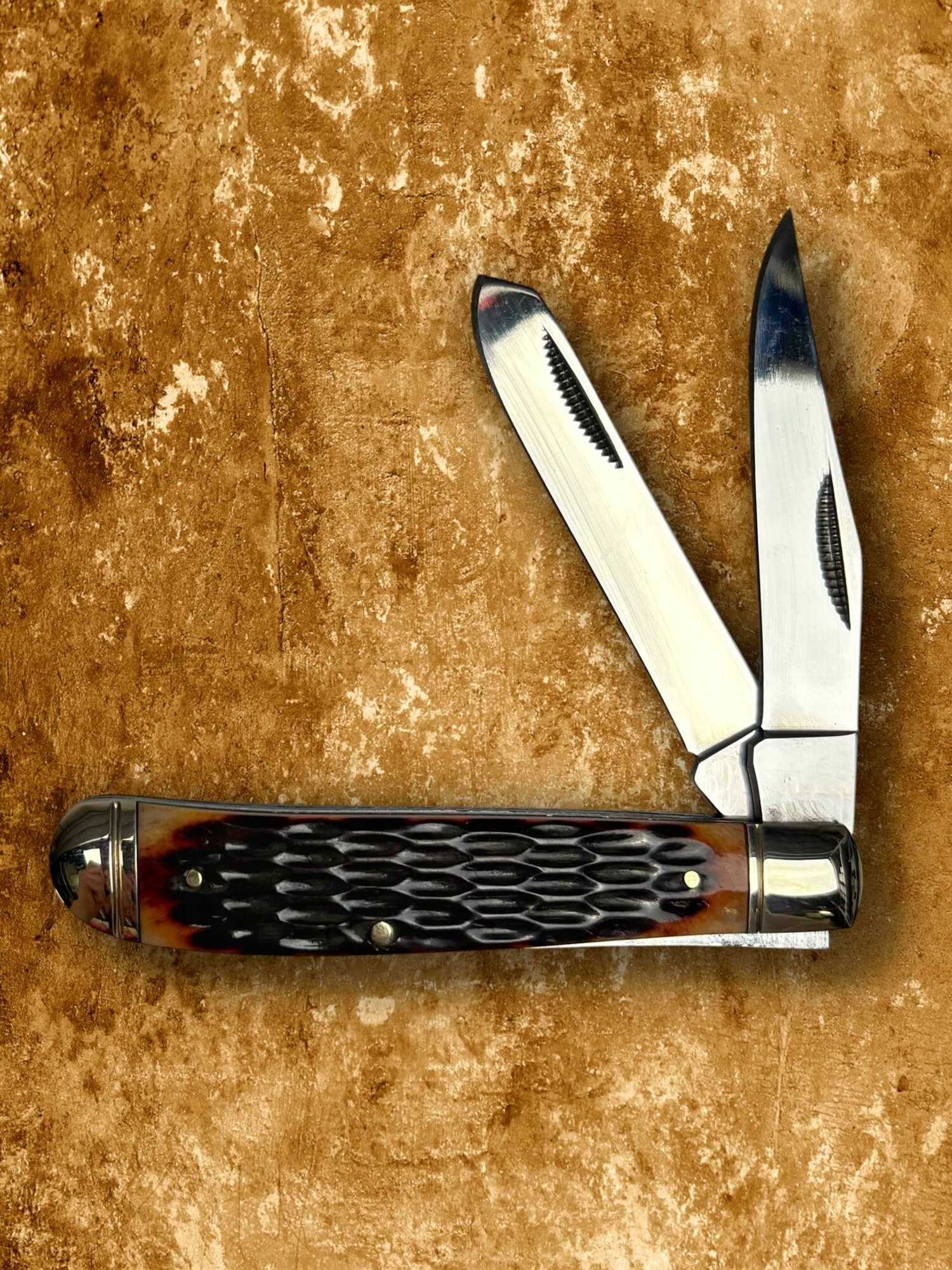 Складной многопредметный нож Cold Steel Mini Trapper Jigged Bone, FL-MTRPR-J