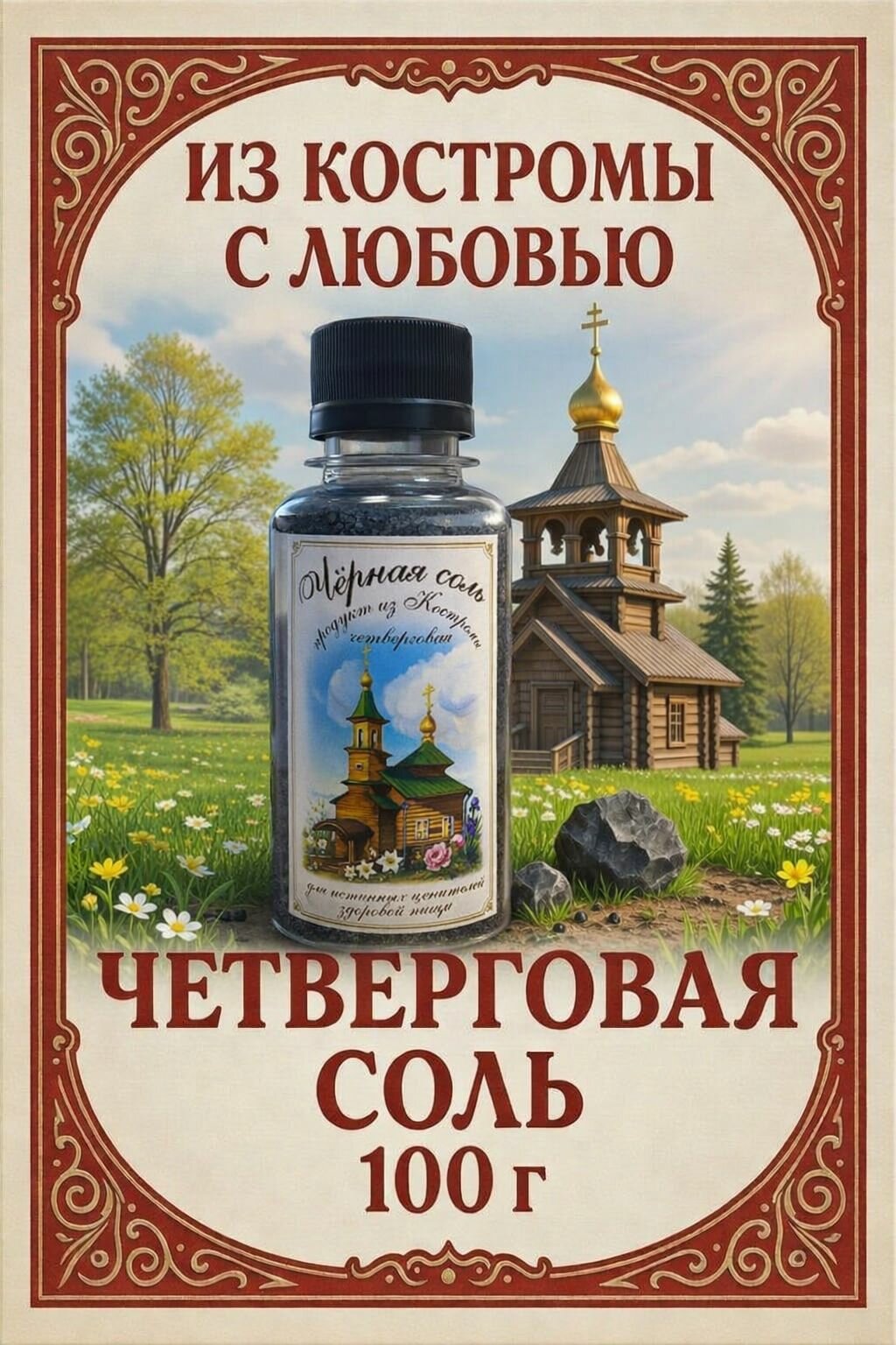 Четверговая Черная Магическая Соль в бутылке 100 гр, богатая минералами
