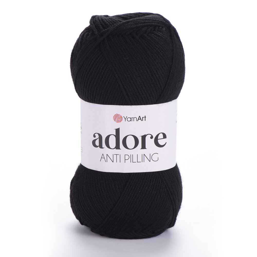 Пряжа для вязания YarnArt Adore 354 черный 100 гр/280 м 100% антипилинг акрил