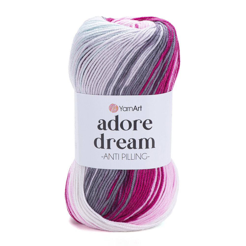 Пряжа для вязания YarnArt Adore Dream 1066 малина серый 100 гр/280 м 100% антипилинг акрил