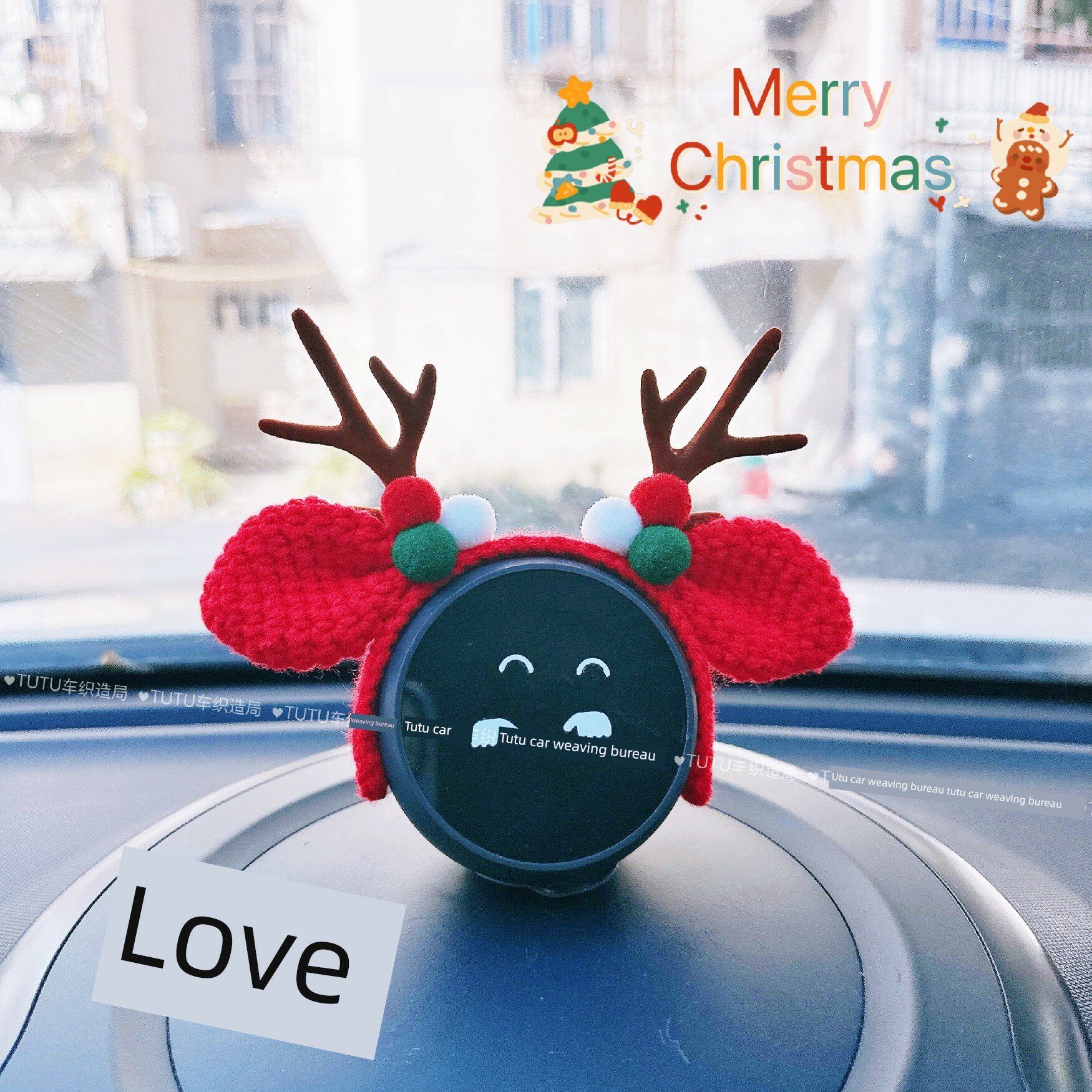 Красный олень-зажим для волос Christmas украшение для автомобилей