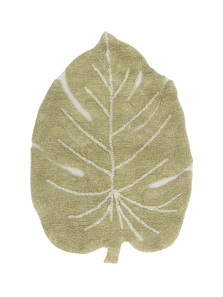 Стираемый ковер мини Монстера Оливковый 75*100