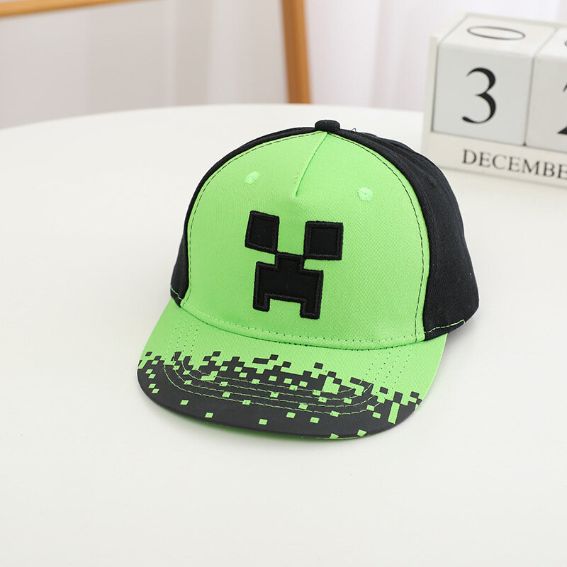 Бохо регулируемый размер DIY Кепка Детская Minecraft Крипер Плоский Козырьек Хлопок