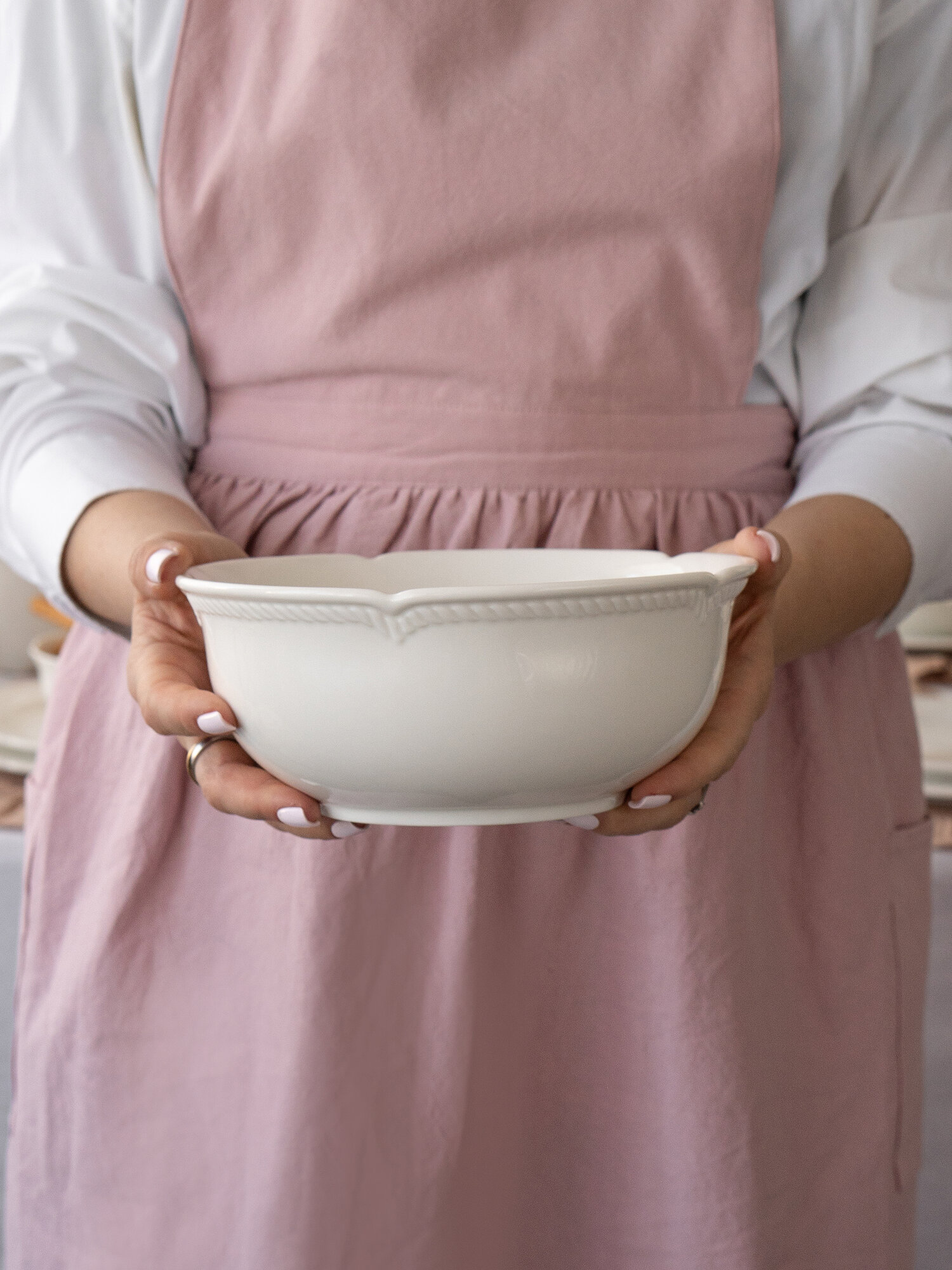 Салатник фарфор 20см/1350 мл "Колетта" (Coletta), тарелка глубокая, шубница, салатница