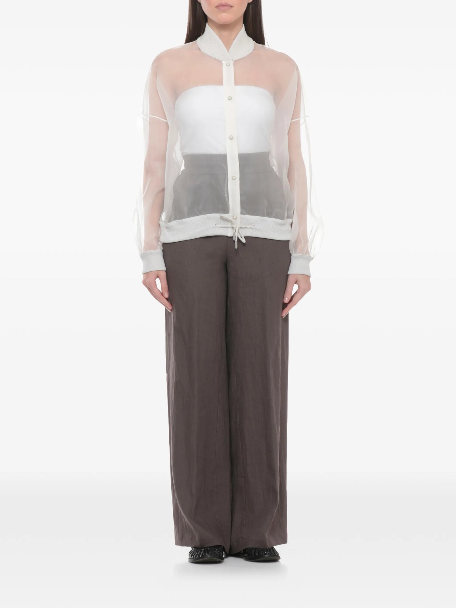 Рубашка Panicale Button-fastening shirt, размер 40, бежевый/белый — фото 1