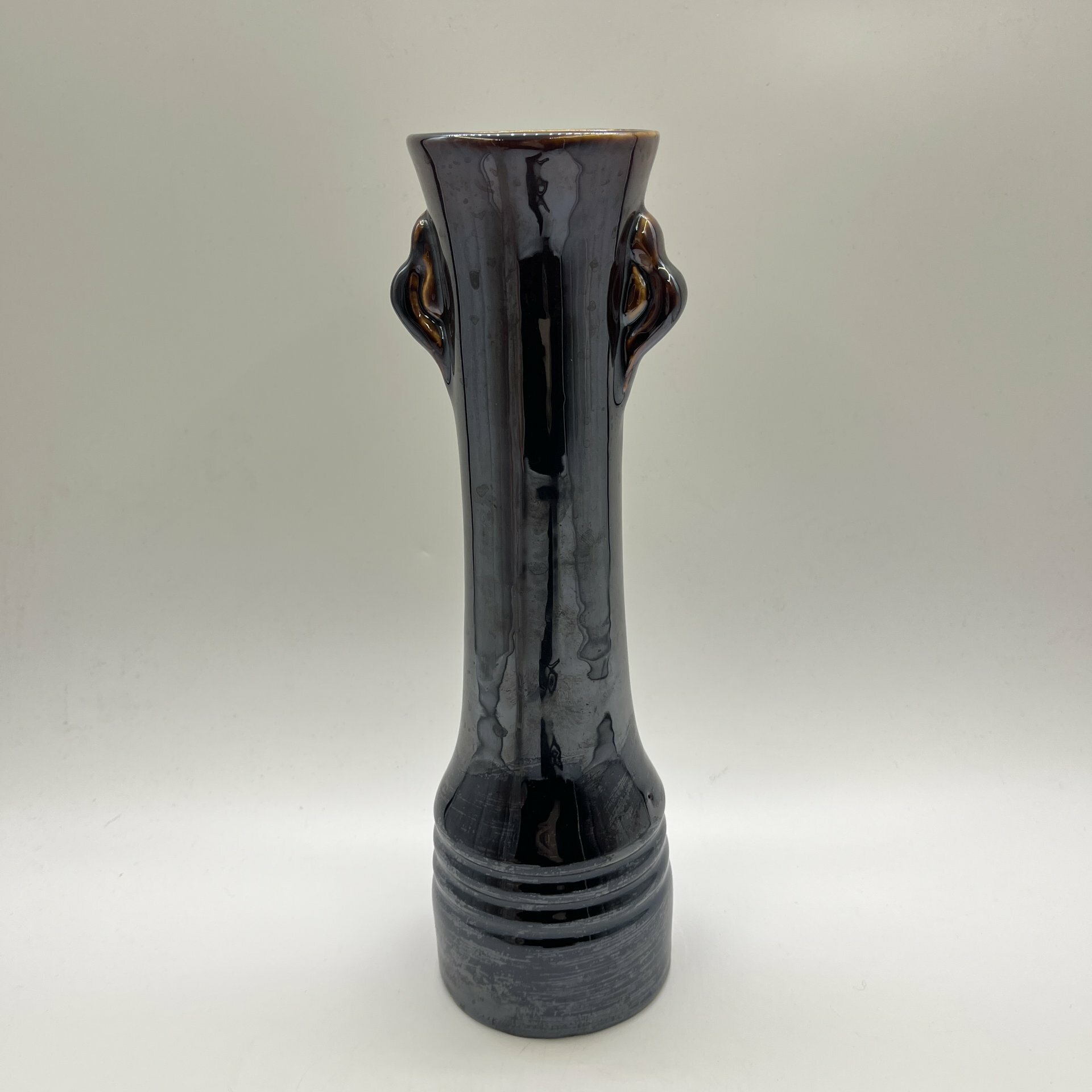 Ваза для букета с миниатюрными ручками, керамика, поливы, СССР, 1970-1990 гг.