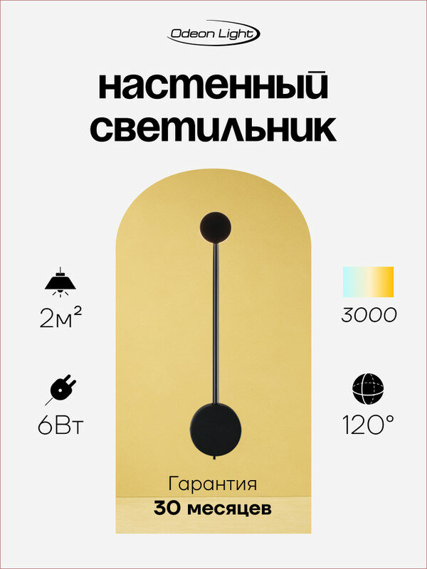 Настенный светильник ODEON LIGHT SATELLITE 7008/5WL LED 6W черный