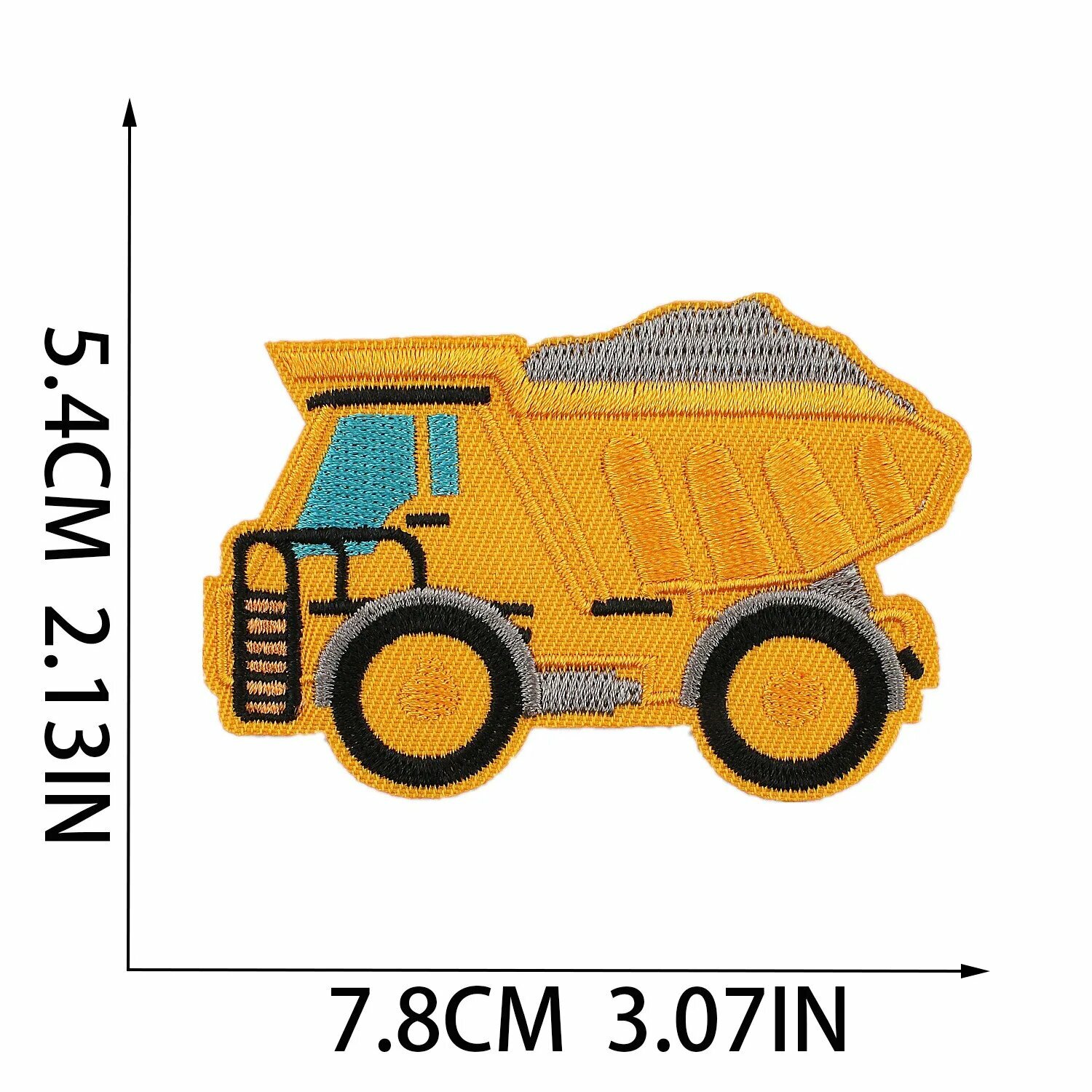 Желтый патч с самосвалом, 7.8x5.4 см