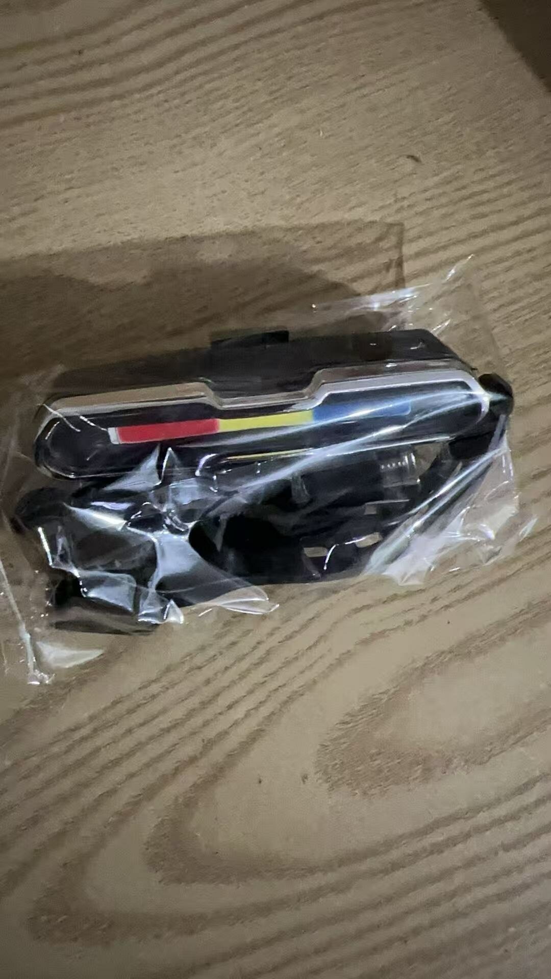 USB-перезаряжаемый светодиодный задний фонарь — Красно-сине-белый тройной цвет в OPP-мешке для велосипедов