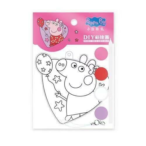 Поделка Peppa Pig с клеем без запекания, одиночная деталь для рисования с кристальной краской