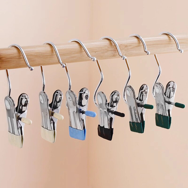 Нержавеющая сталь зажим для белья с крючком - черный обновленный вариант для подвешивания рубашек, шапок, носков без