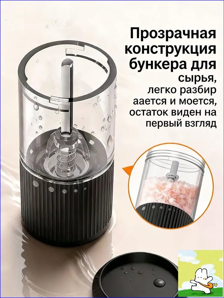 Мельница для специй Homaider электрическая для специй универсальная из ABS пластика — фото 1