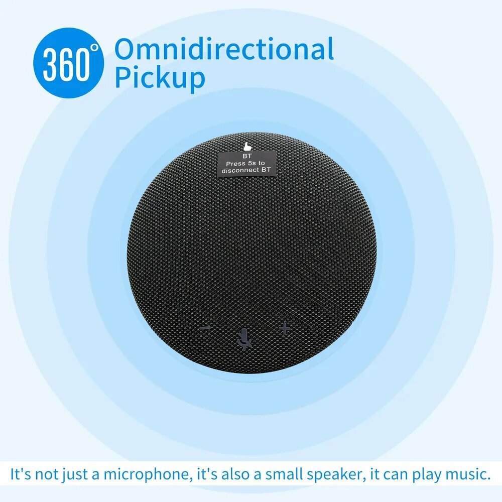 Bluetooth Speakerphone Mini Portable Wireless Microphone for Conference — фото 1
